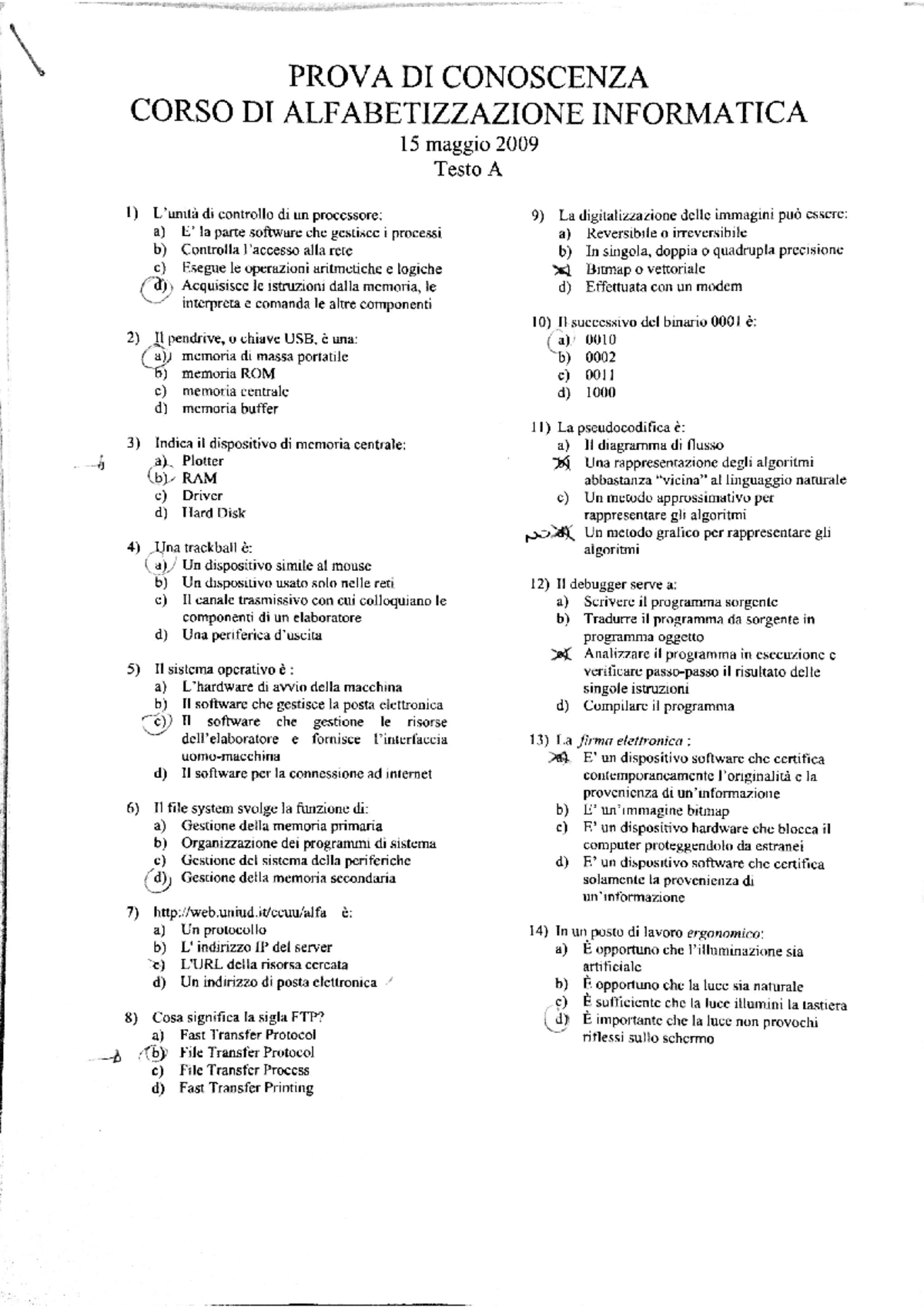 Informatica simulazioni - Studocu