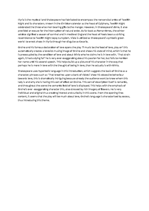 Twelfth Night analysis sheets - TWELFTH NIGHT A line-by-line ...