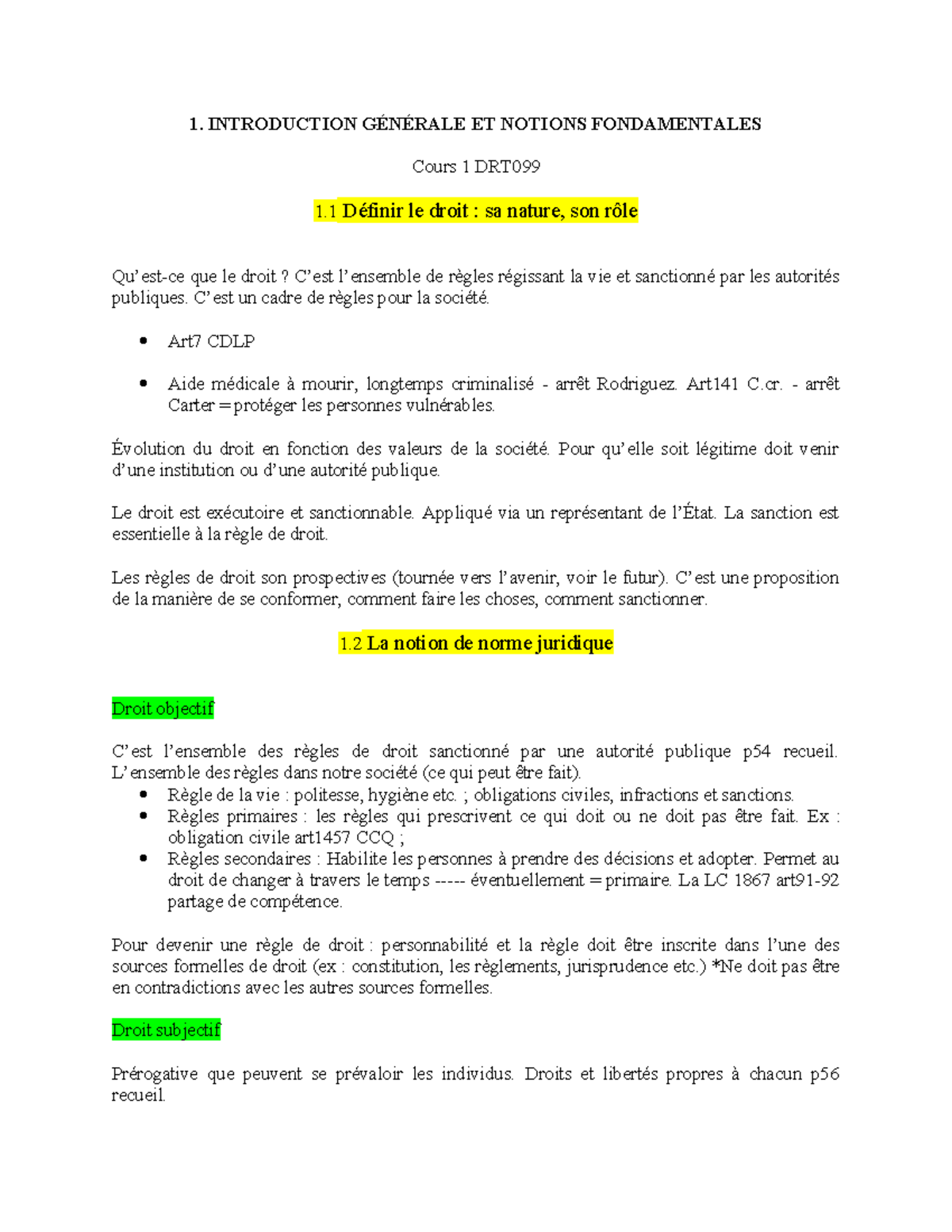 Cours 1 - sean - 1. INTRODUCTION GÉNÉRALE ET NOTIONS FONDAMENTALES ...