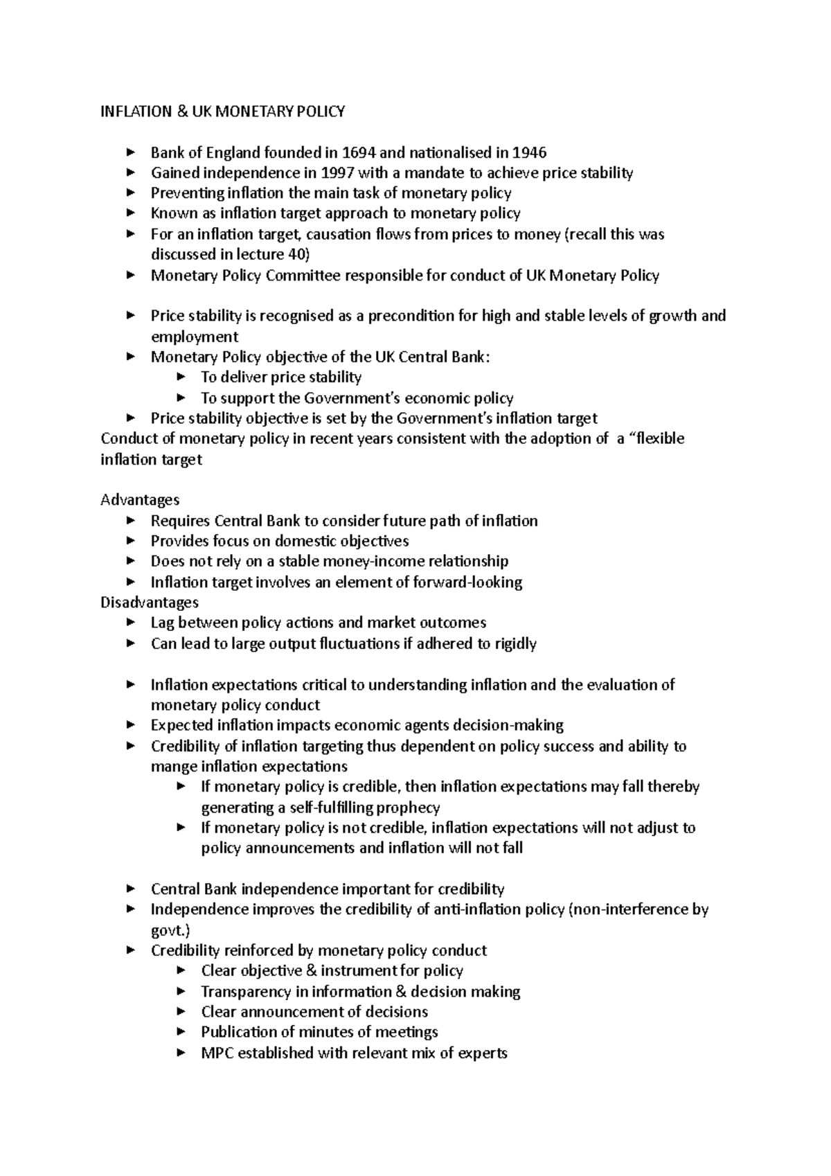 Inflation & UK Monetary Policy - INFLATION & UK MONETARY POLICY } Bank ...