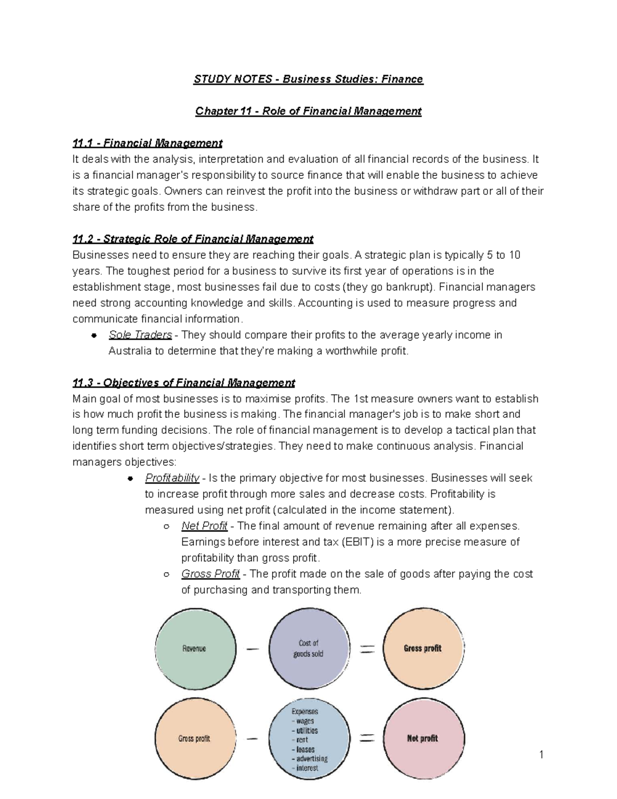 Business Notes - Finance - STUDY NOTES - Business Studies: Finance ...