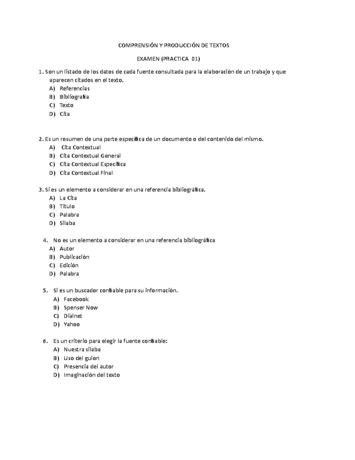 1 v Comprensión Y Producción DE Textos examen practico. xe - COMPRENSIÓN Y PRODUCCIÓN DE TEXTOS ...