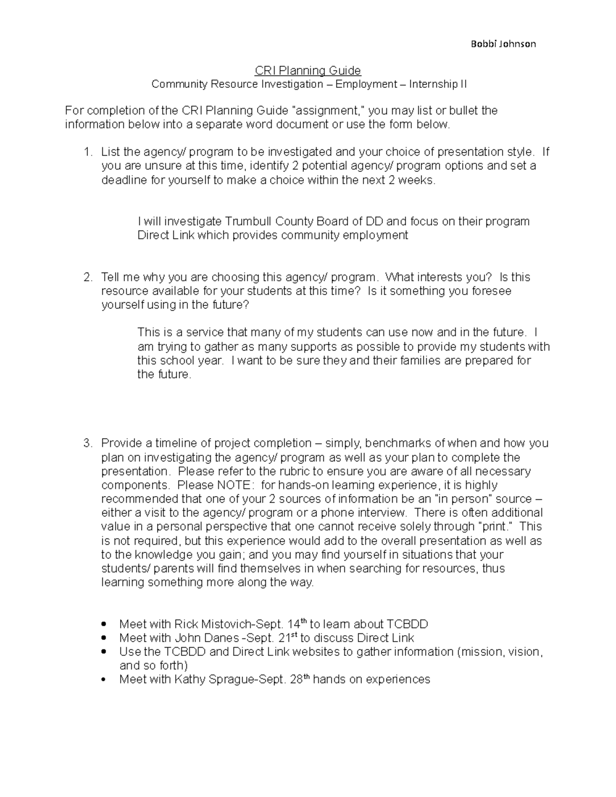 CRI - Planning Guide - Bobbi Johnson CRI Planning Guide Community ...