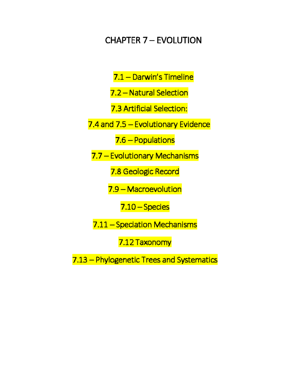 Diversity of Life 4 - Evolution (Simon E., Biology the Core) - CHAPTER 7 – EVOLUTION 7 – Darwin ...