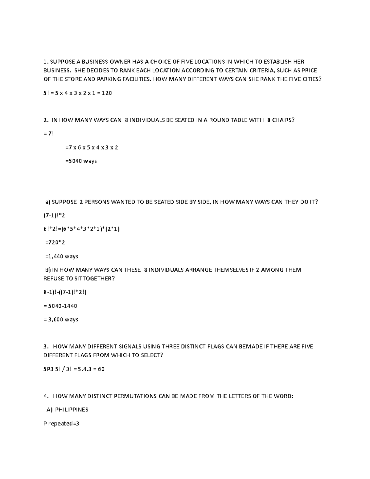 Stats rev - bsa - 1. SUPPOSE A BUSINESS OWNER HAS A CHOICE OF FIVE ...