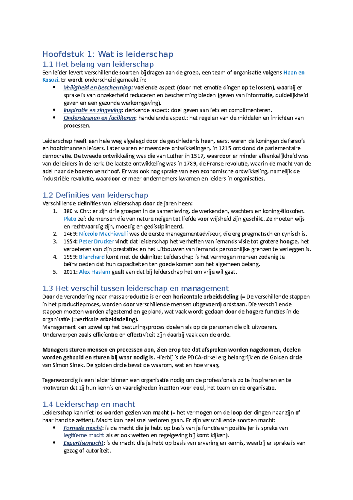 Hoofdstuk 1 leiderschap in ontwikkeling - Hoofdstuk 1: Wat is leiderschap 1 Het belang van ...