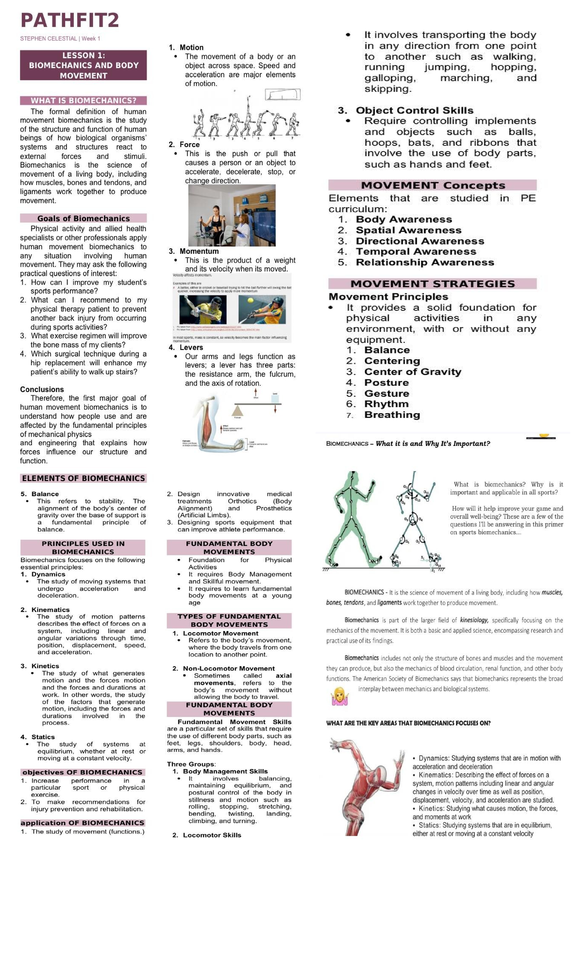 Biomechanics - ,,,, - Critcal Care Nursing (Easy) - Studocu
