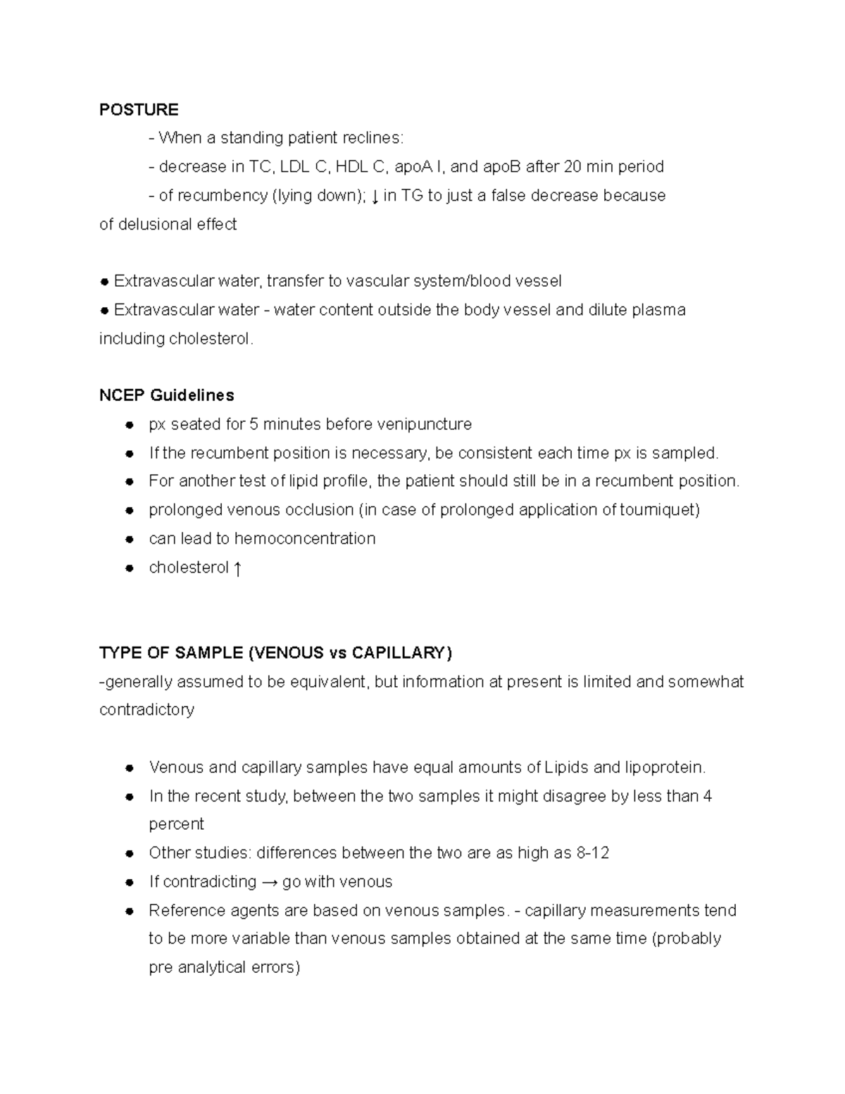 CC Notes PART 2 - POSTURE When a standing patient reclines: decrease in ...