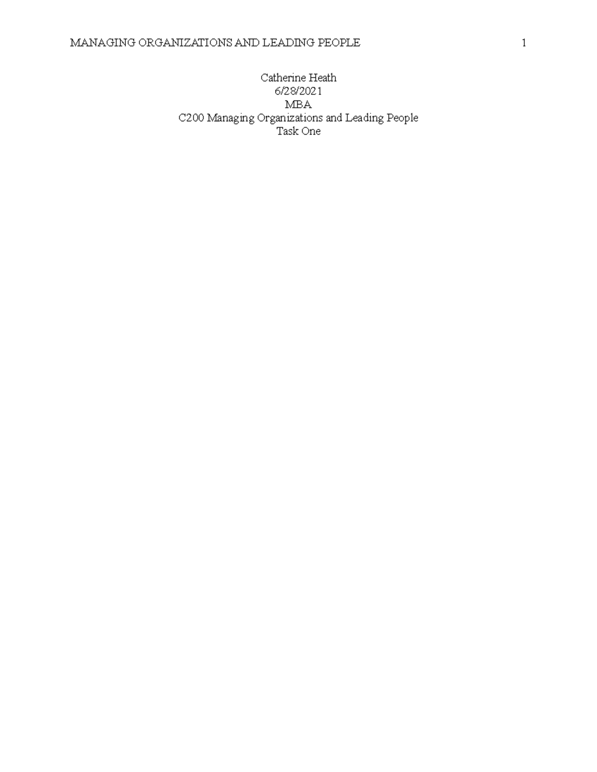 C200 Task Two Revised- Catherine Cortez - Catherine Heath 6/28/ MBA ...