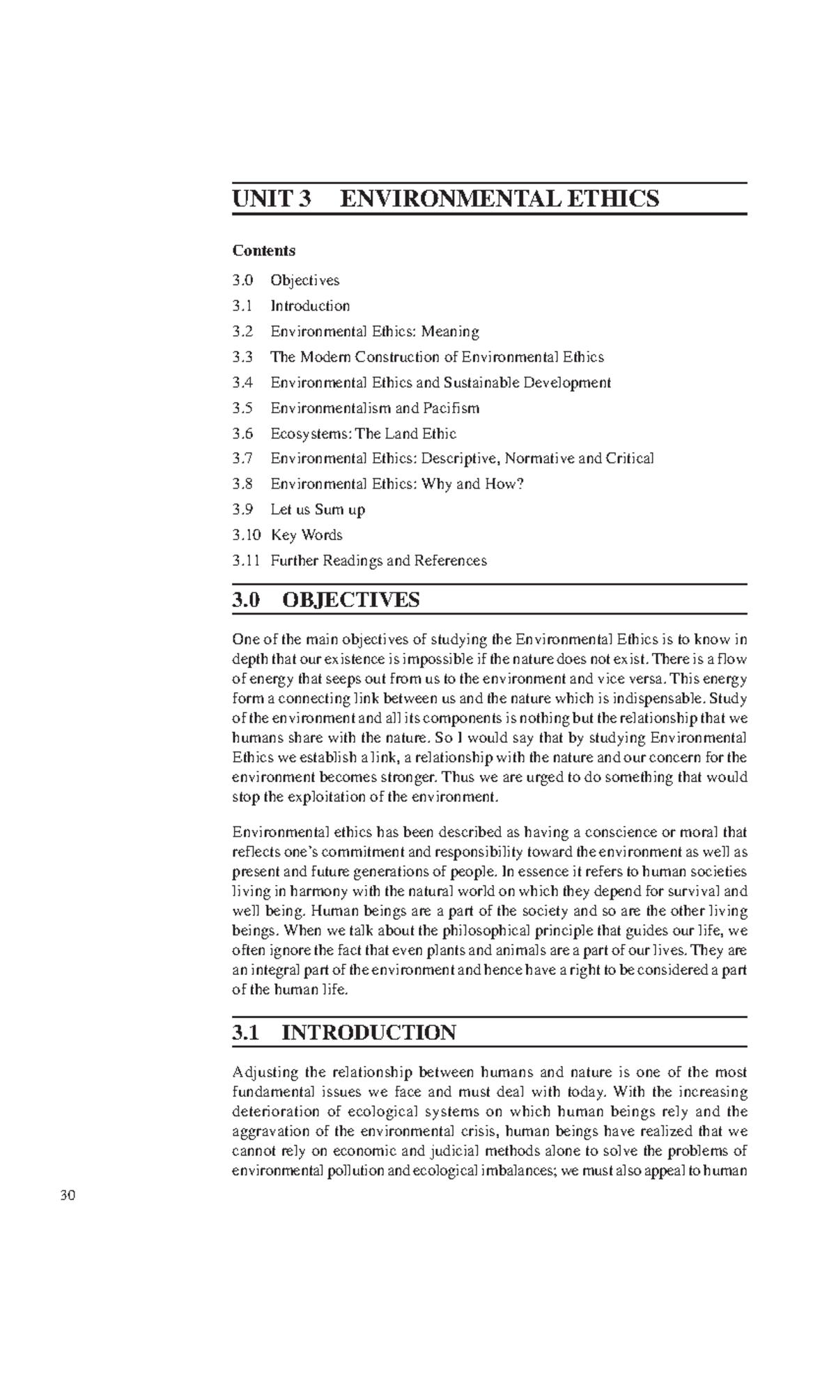 Ethics unit Environmental ethics - 30 Applied Ethics UNIT 3 ...
