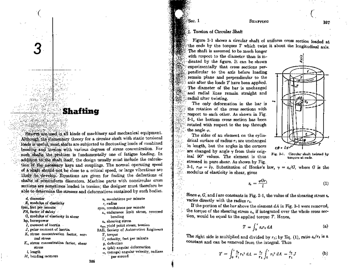 Shafting design of machine elements spotts 59 82 - Elemen Mesin 1 - Studocu