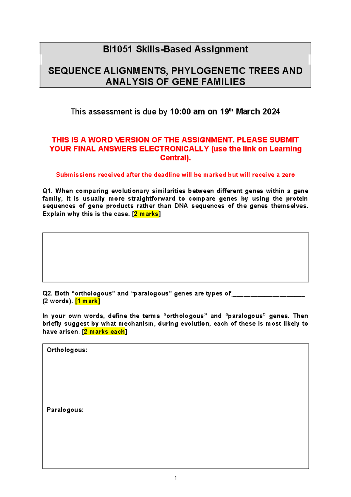BI1051 SBA Template 2024 IMR - BI1051 Skills-Based Assignment SEQUENCE ...