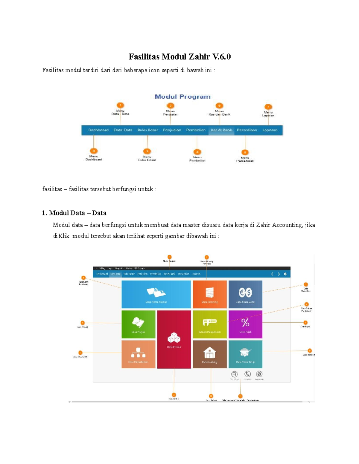 Fasilitas Modul Zahir V.6.0 part 1 - Fasilitas Modul Zahir V. Fasilitas modul terdiri dari dari ...