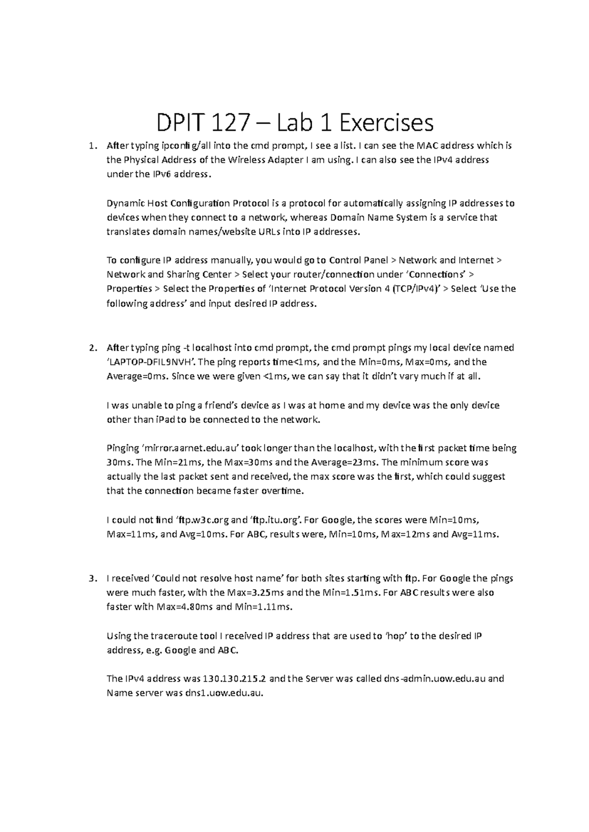 DPIT 127 Lab 1 - Title explains description. Can see in preview. - DPIT ...