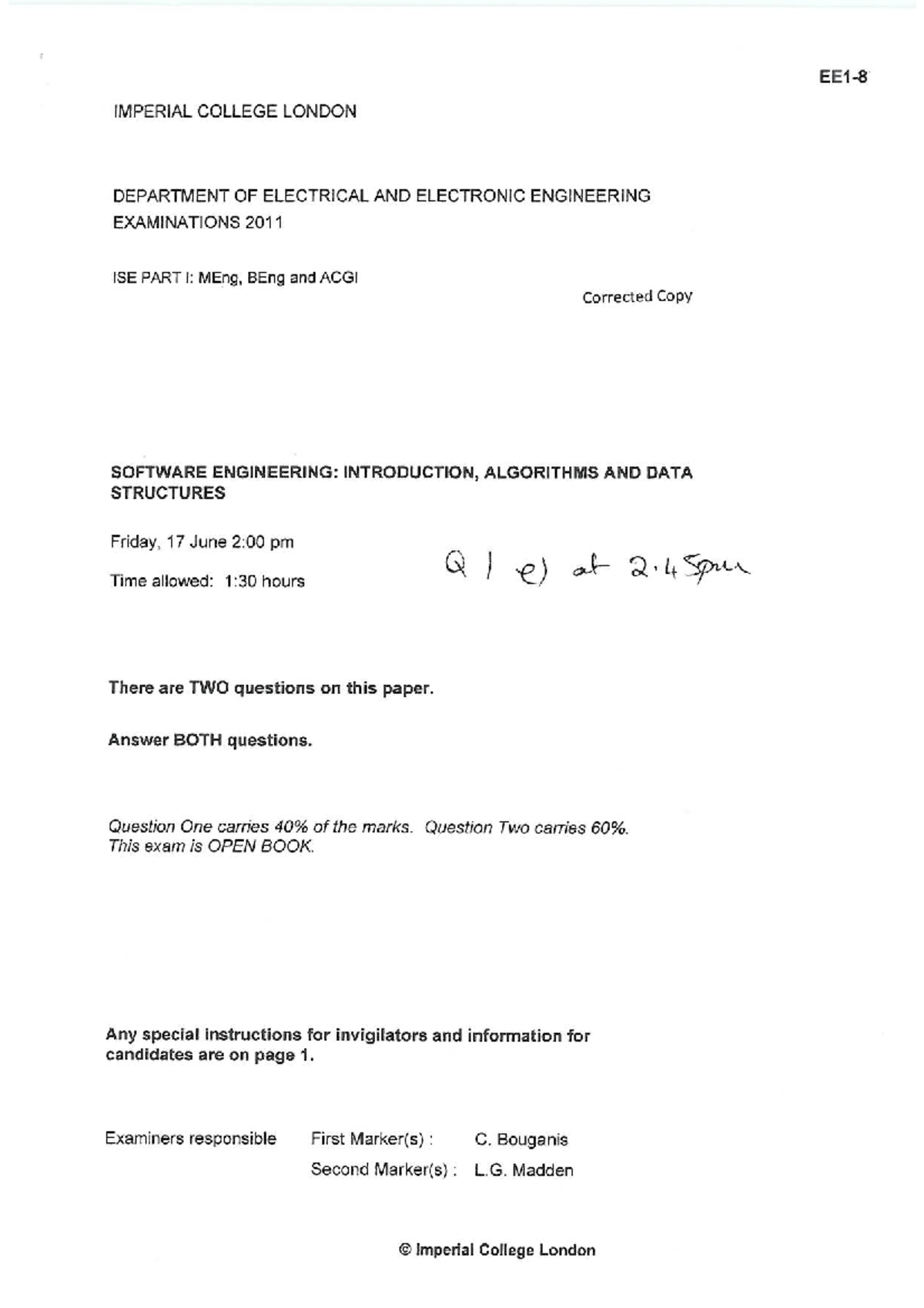 Exam 1 June 2011 Questions And Answers Warning Decodescan Unexpected Mcu Data Current