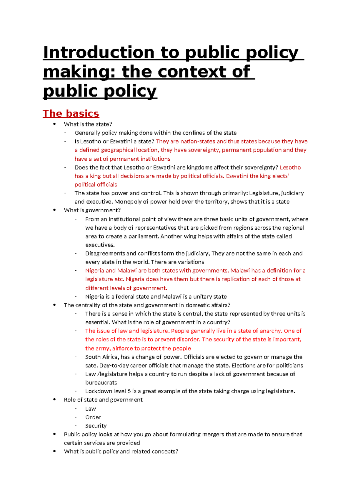 STL220 notes - Introduction to public policy making: the context of ...