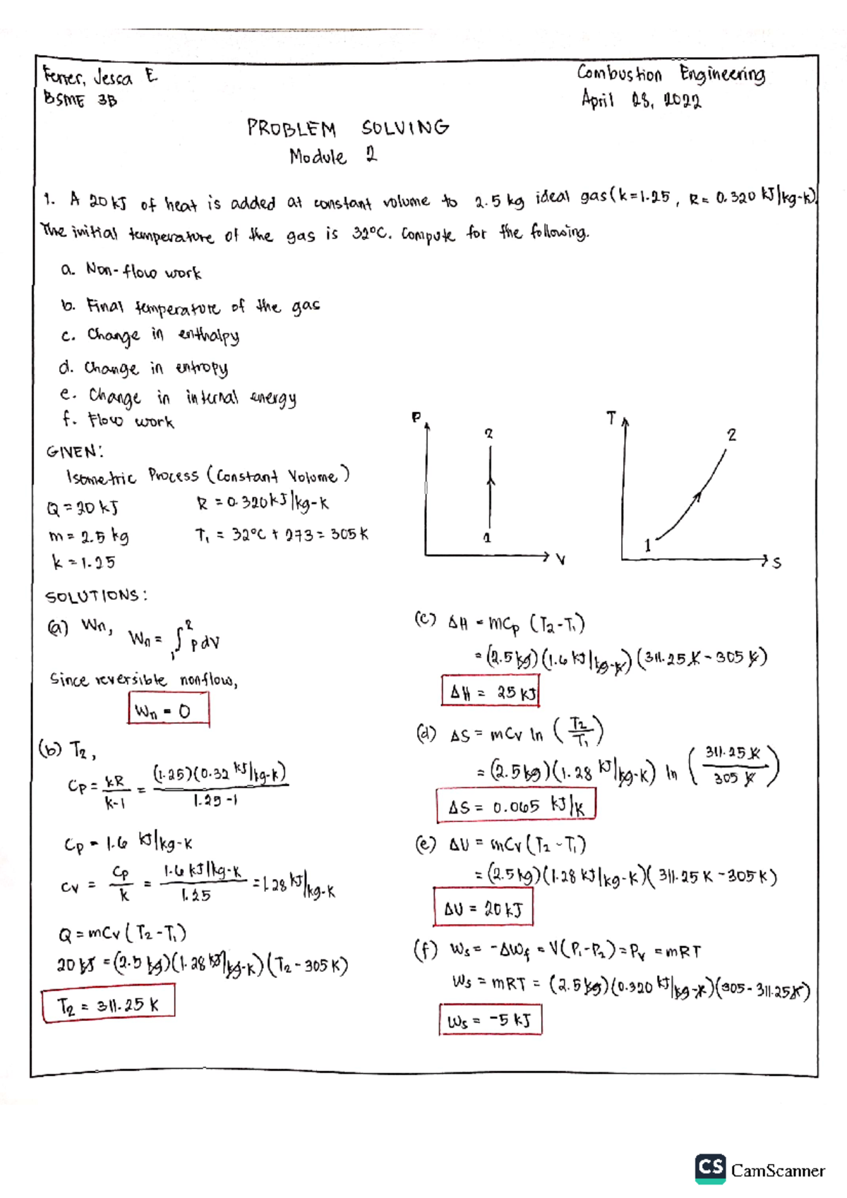 Combustion Engineering Problem Solving - Mechanical Engineering ...