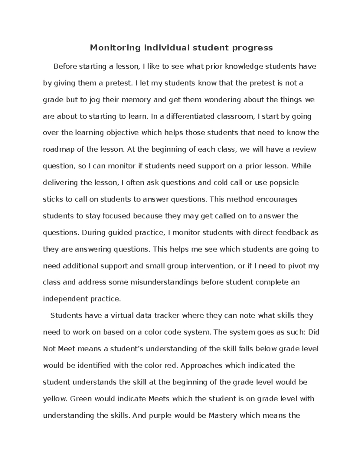 Task187 task4 - task 4 - Monitoring individual student progress Before ...