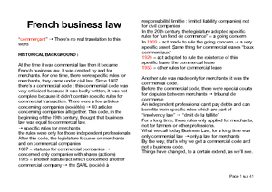 FLO - French Law of Obligations Part 1. French Contract Law Chapter 1 ...