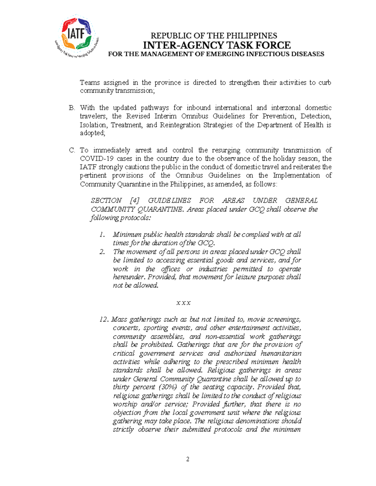 202012 14-IATF-Resolution-88-RRD (1)-2 - Intensive Nursing Practicum ...