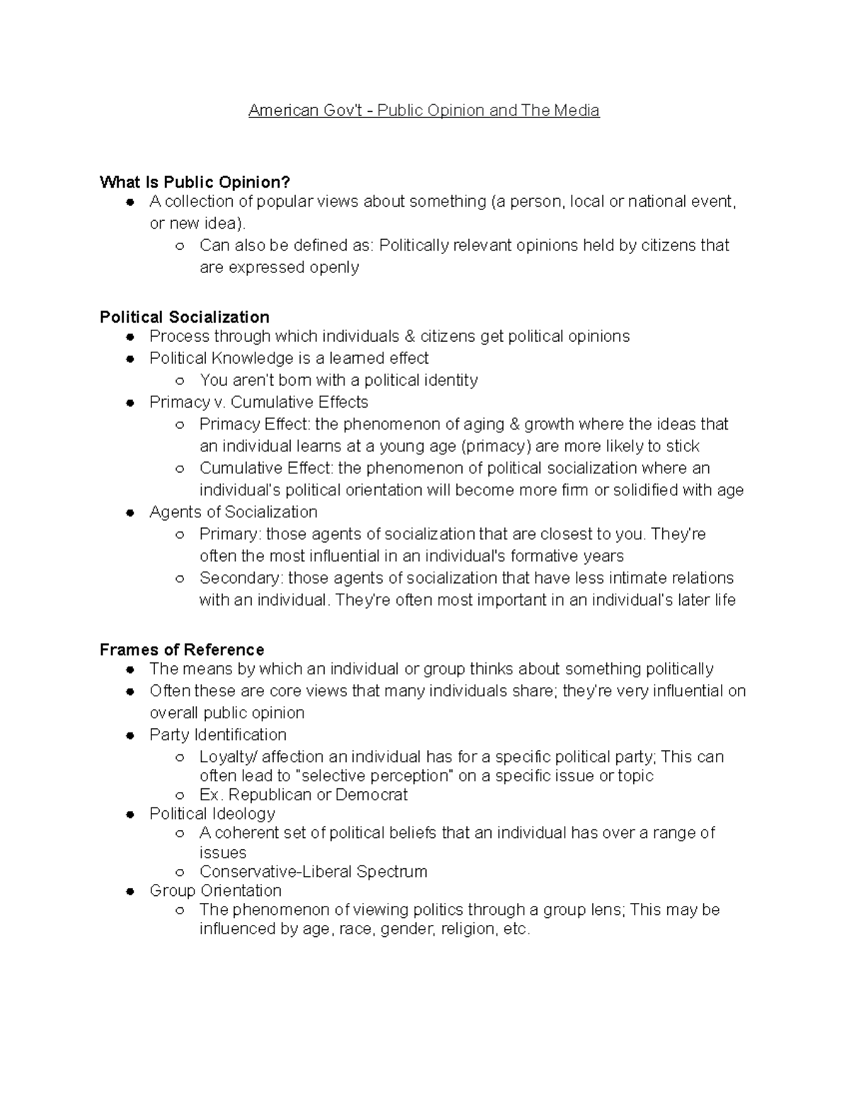 Public Opinion and The Media - Can also be defined as: Politically ...