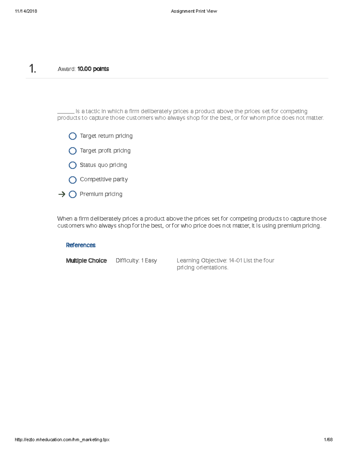 Final practice test w correct answer - 1. Assignment Print View Award ...