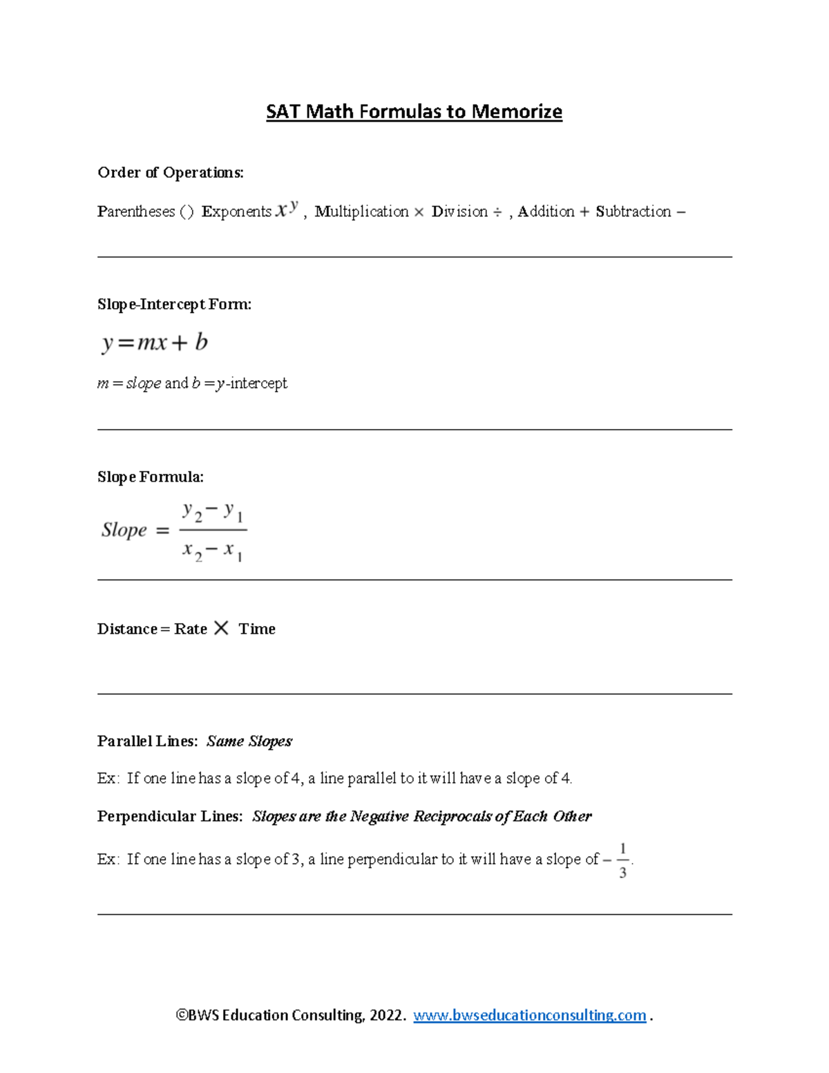 SAT-Math-Formulas - Shfur - SAT Math Formulas to Memorize Order of ...