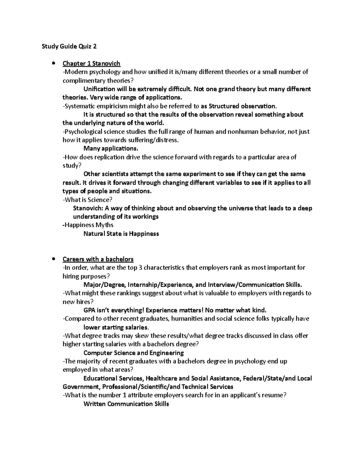 Study Guide Quiz 2 Answers - Study Guide Quiz 2 Chapter 1 Stanovich ...