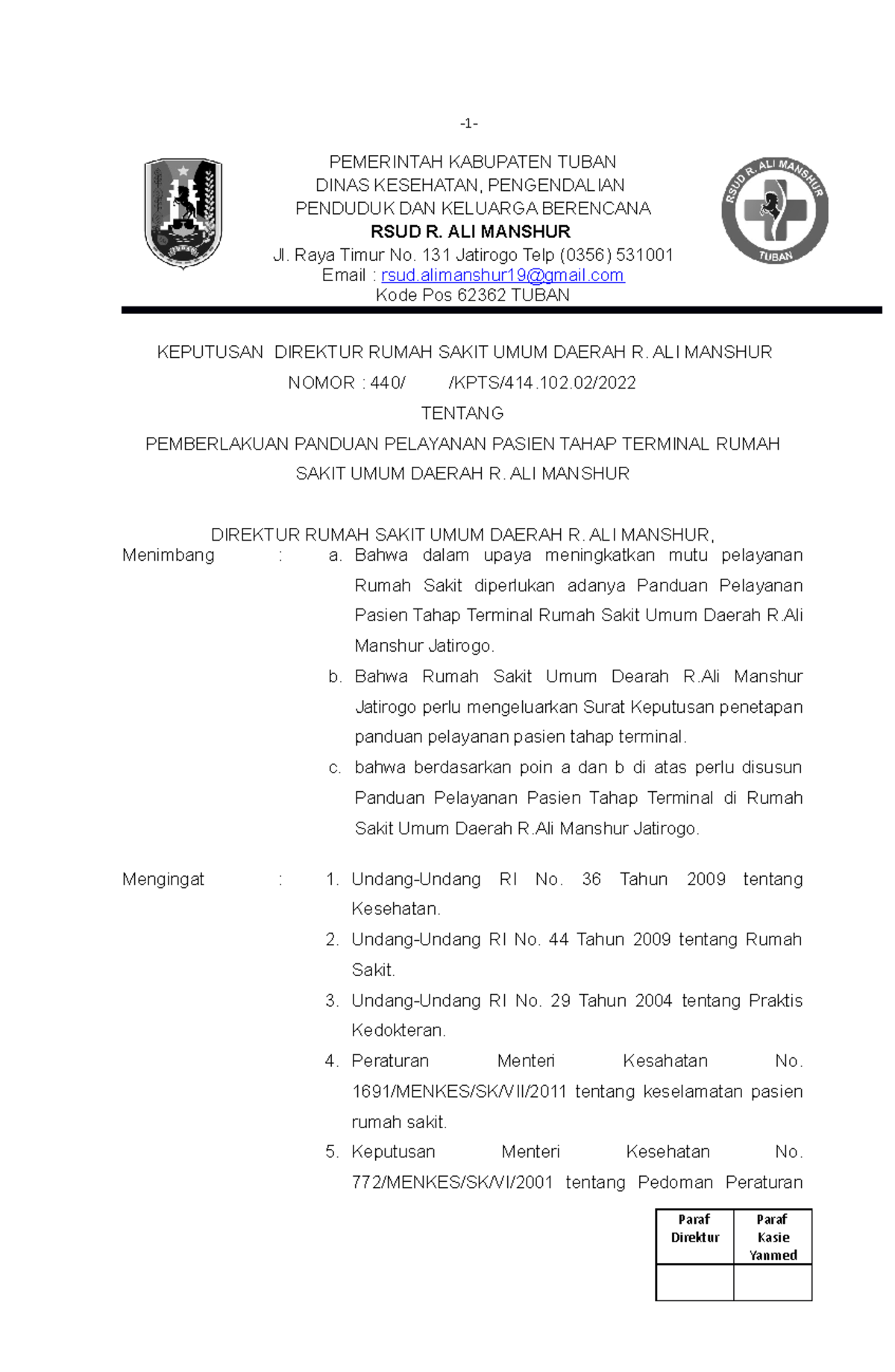 SK Panduan Pasien Tahap Terminal -1- PEMERINTAH KABUPATEN TUBAN DINAS ...