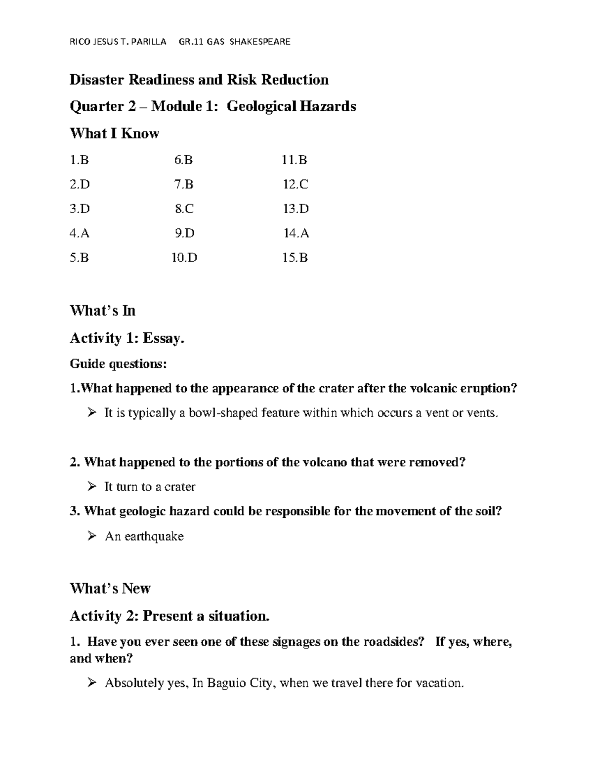 DRRR Q2 MOD 1 - GOOD - Disaster Readiness and Risk Reduction Quarter 2 ...