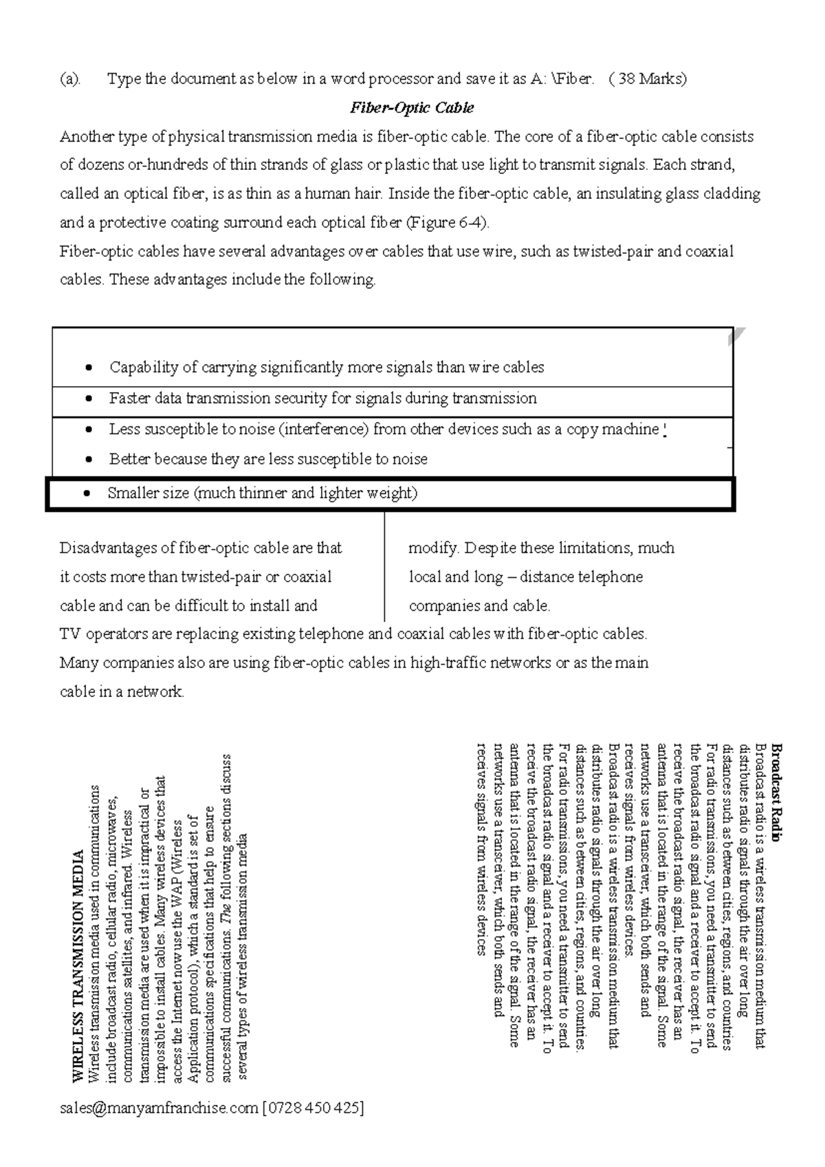 WORD Processor 5 Practical Questions - sales@manyamfranchise [0728 450 ...