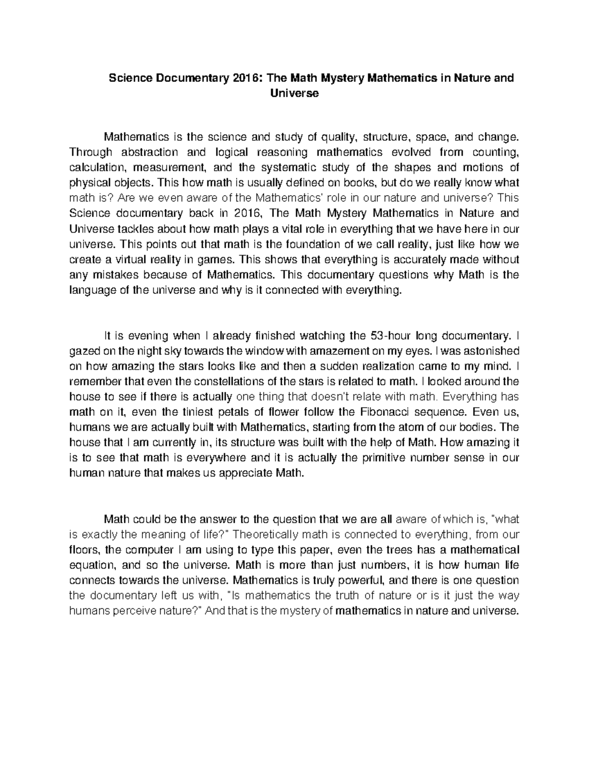 The Math Mystery - Through abstraction and logical reasoning ...