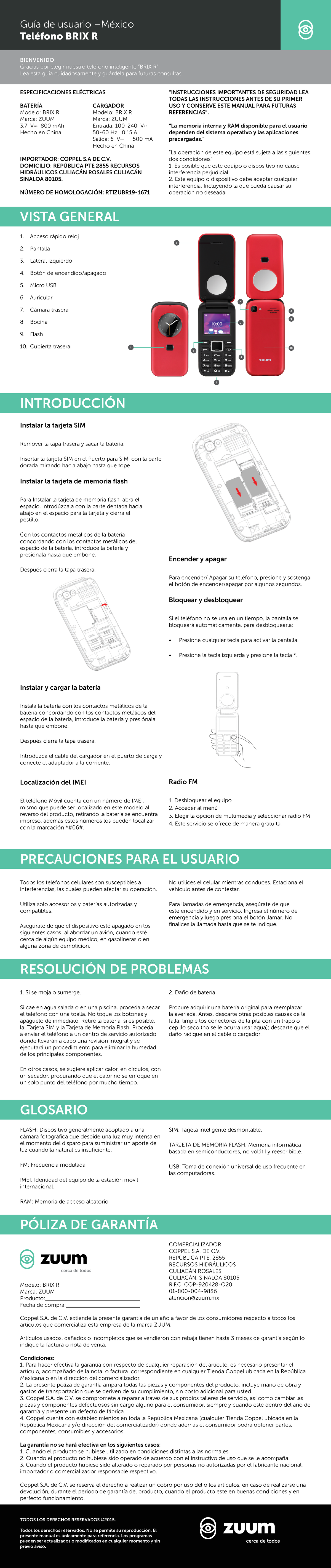 Manual Brix R Mx 2 - Ffggf - Guía de usuario –México Teléfono BRIX R ...