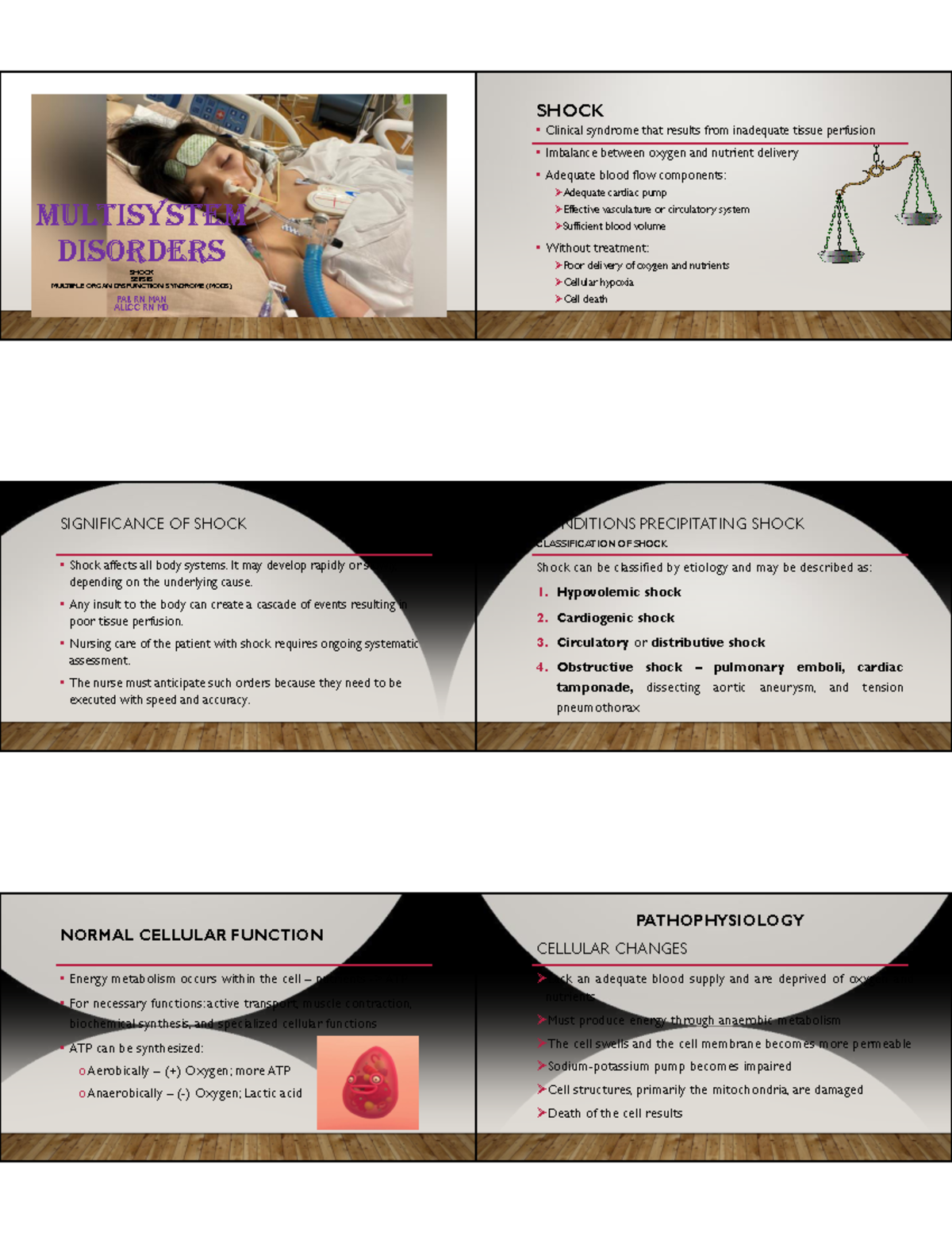 Shock MODS Part 1 copy 2 - Medical Surgical - MULTISYSTEM DISORDERS ...