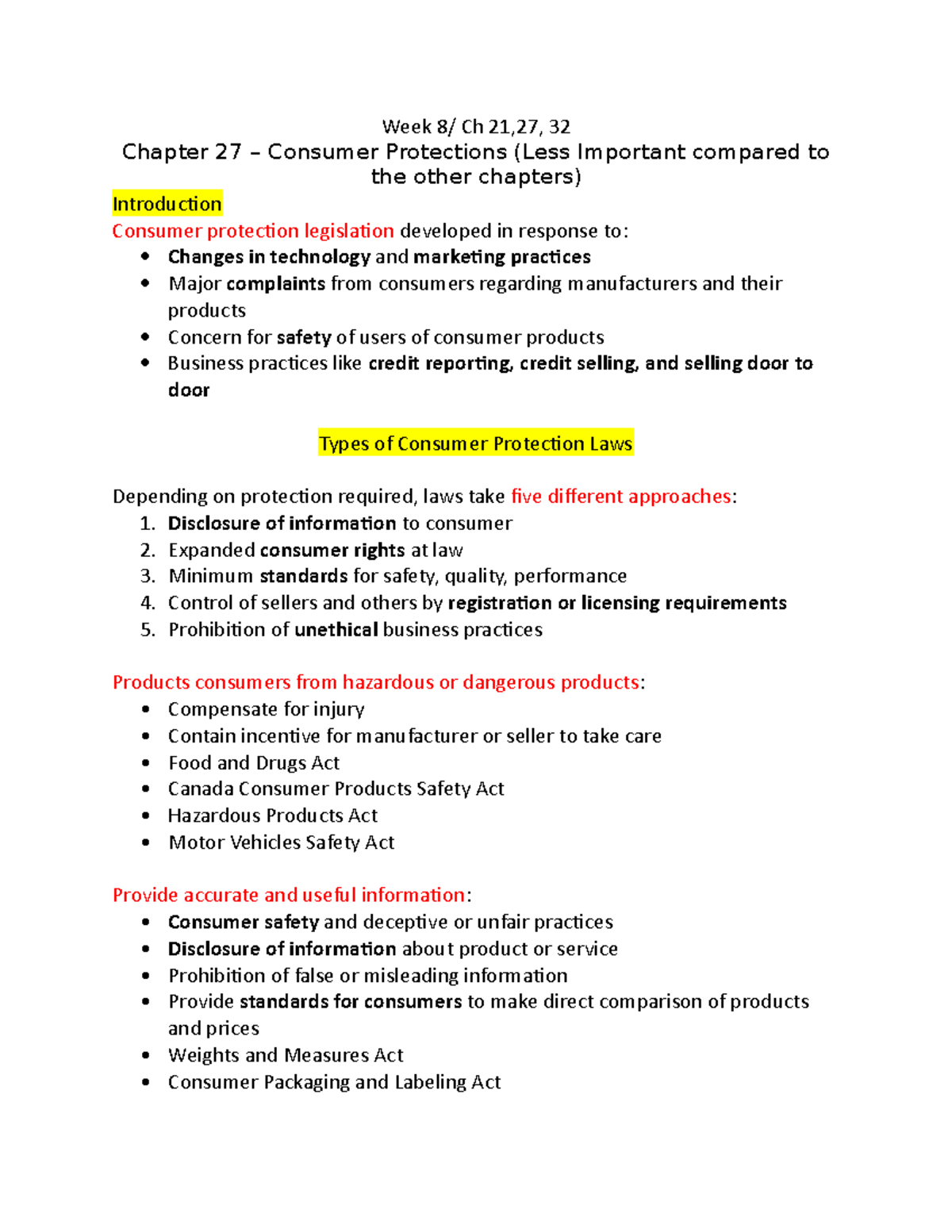 Week 8: Ch 21,27, 32 - Notes - Week 8/ Ch 21,27, 32 Chapter 27 ...