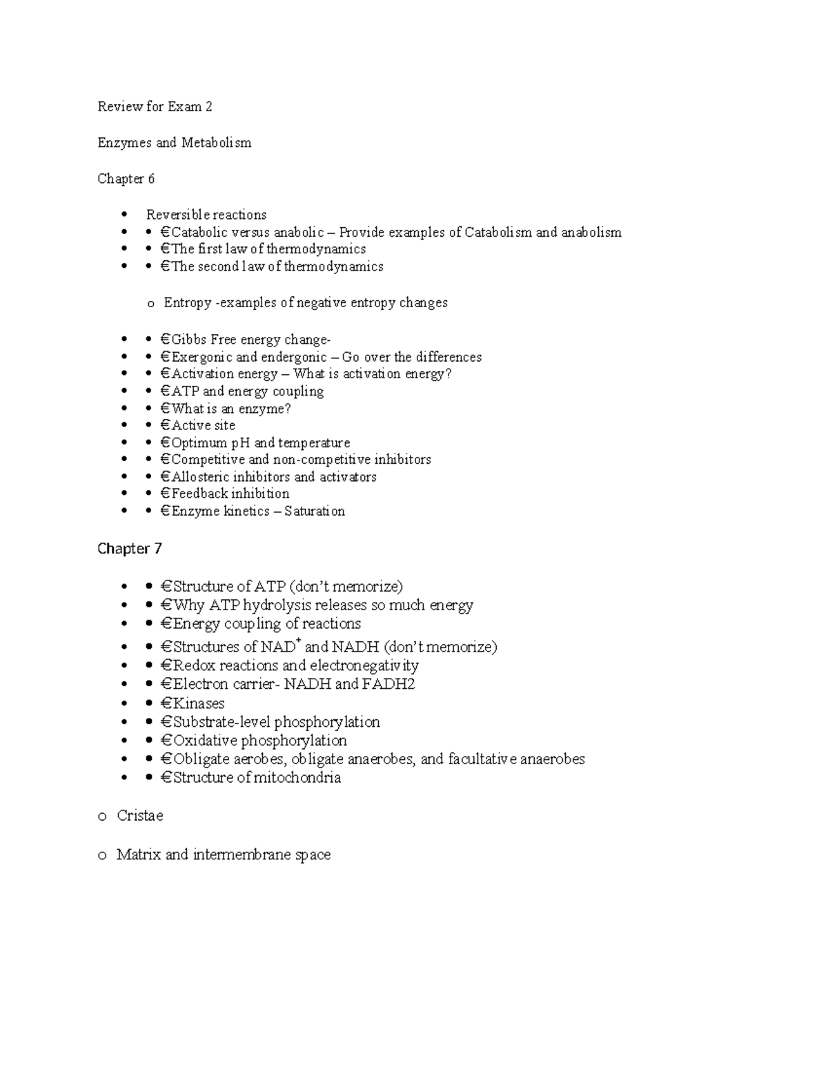 Review for Exam #2 - Review the citric acid cycle. How many carbon ...