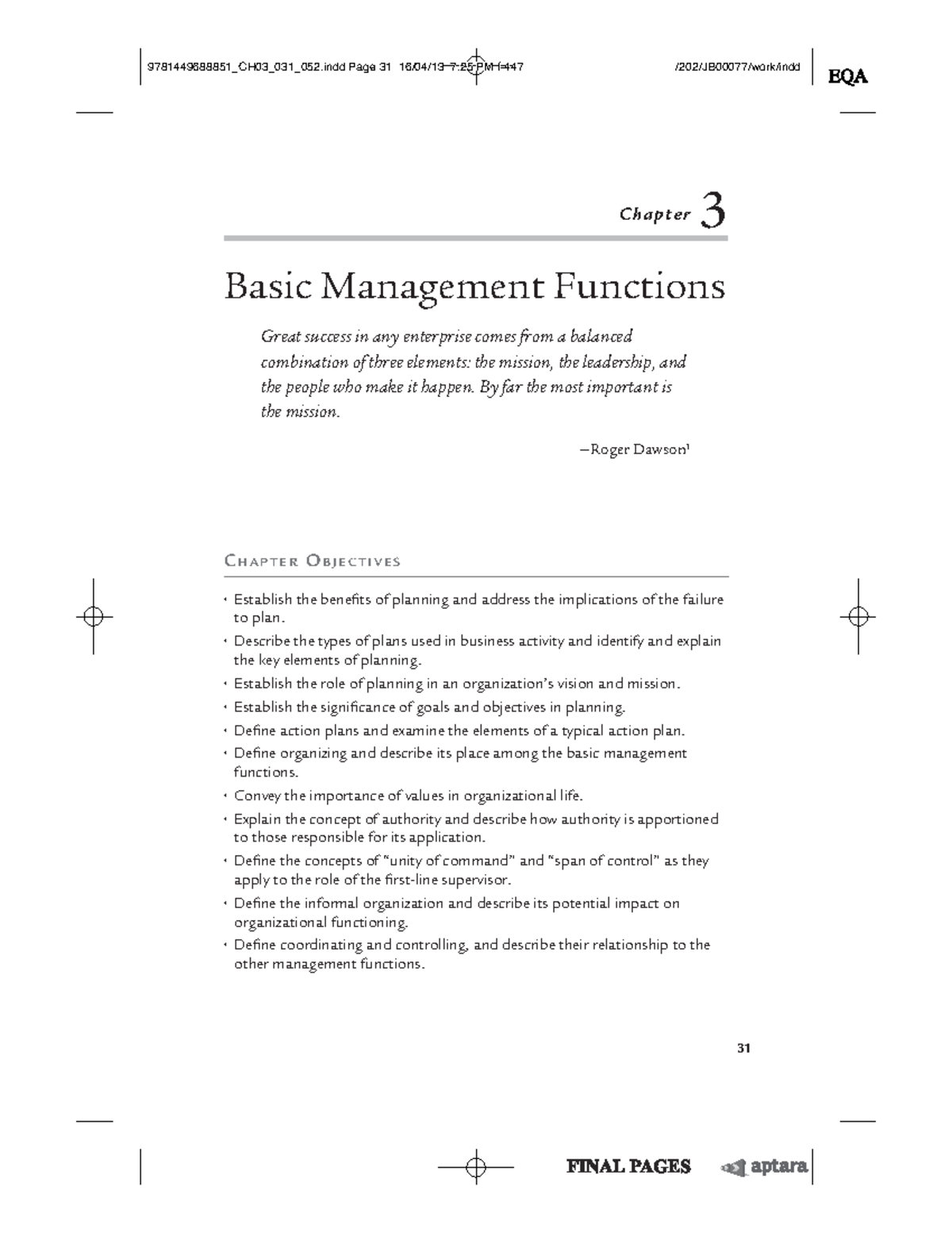Management functions - C h a p t e r 3 Basic Management Functions Great ...