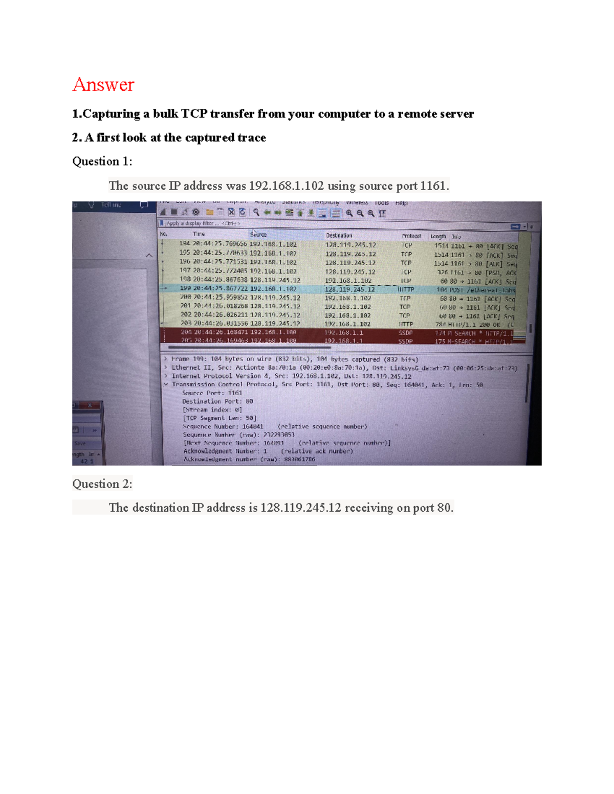 LabOfMangMayTinh - Answer 1 a bulk TCP transfer from your computer to a remote server 2. A first ...