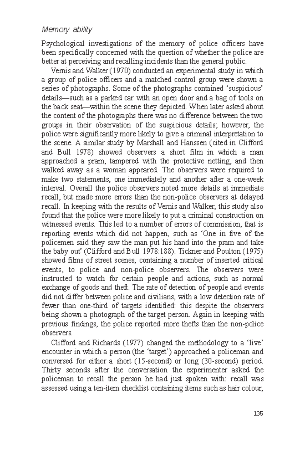 The Memory ability and Police selection - Memory ability Psychological ...