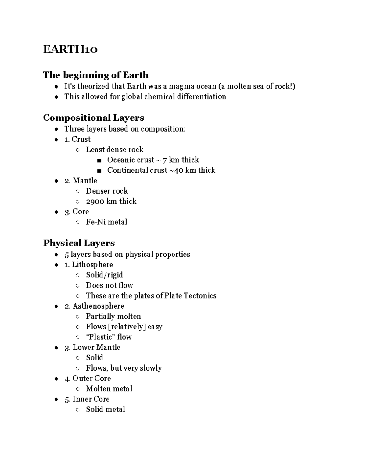 EARTH10 10 5 2022 - These notes are what we discussed in lecture. The ...