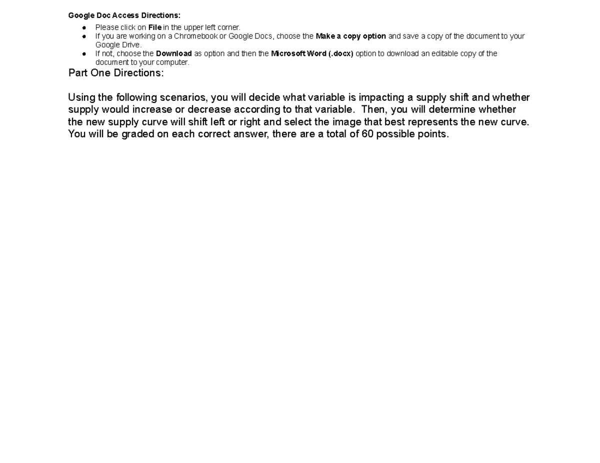 Copy of Module One Lesson Five Activity - Google Doc Access Directions ...