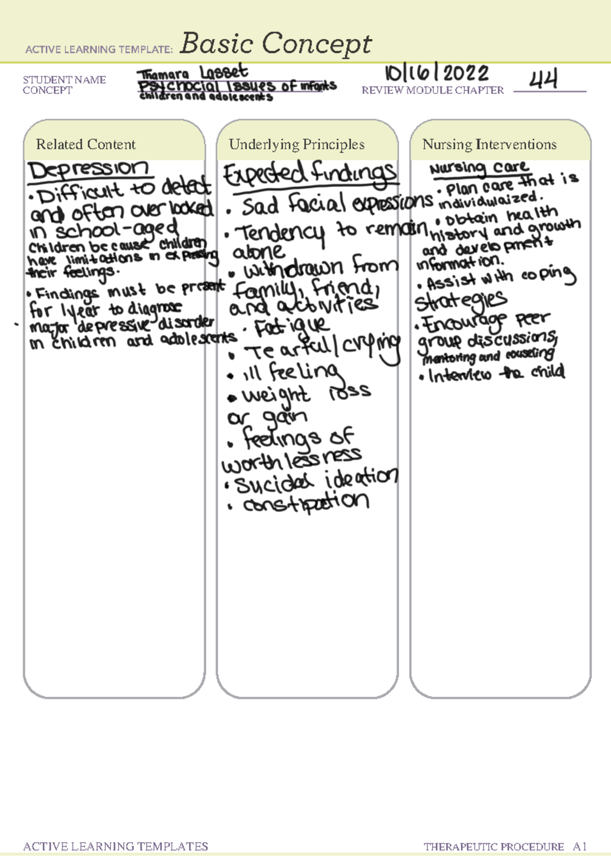 Basic Concept form 7 - ATI Growth and development templates - NURS307 ...