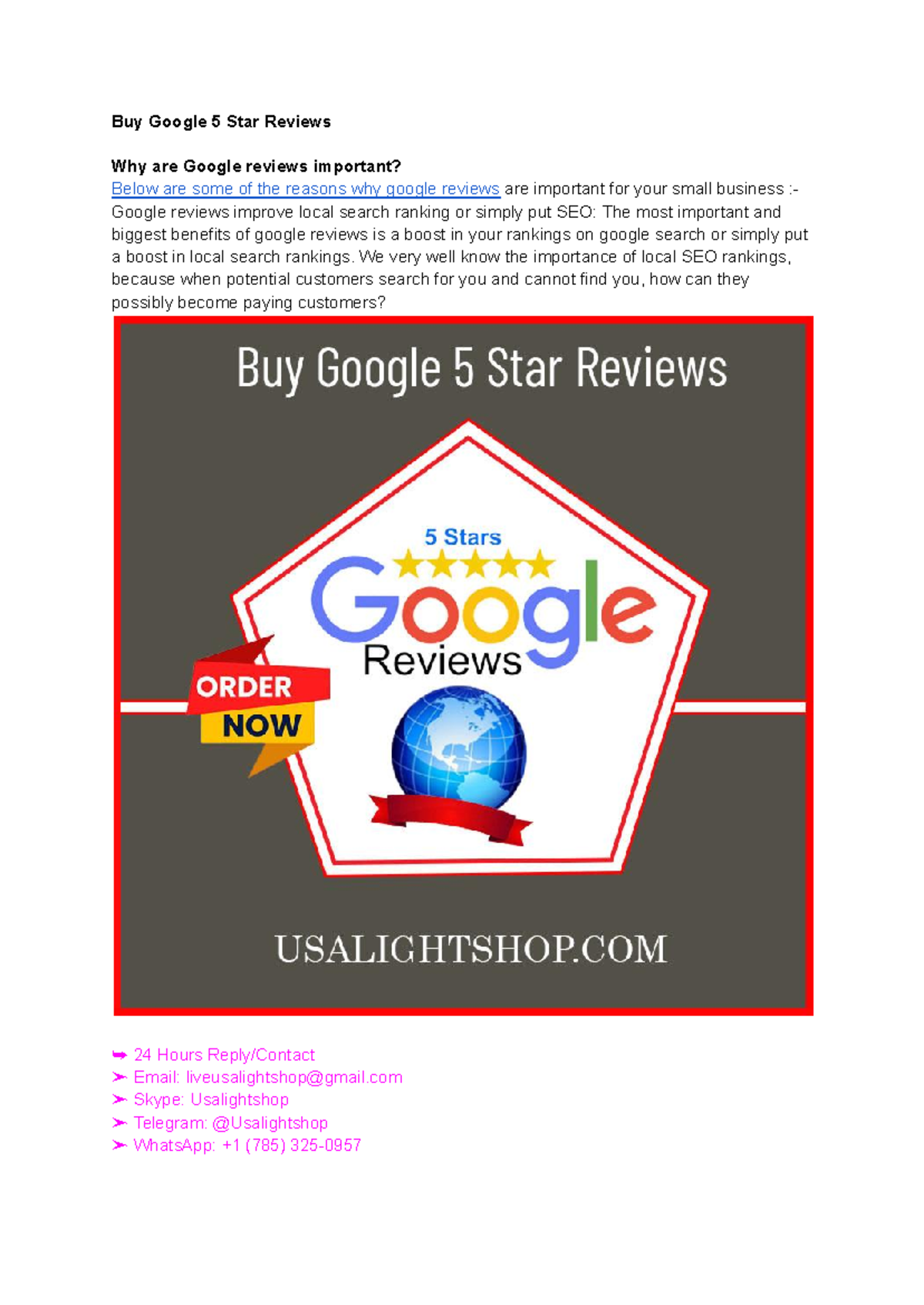 Buy Google 5 Star Reviews - Buy Google 5 Star Reviews Why are Google ...