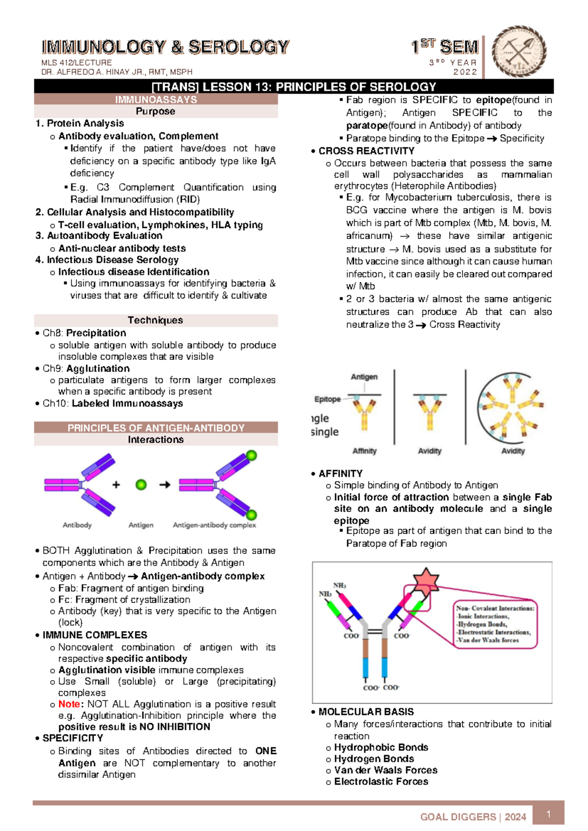 Lesson 13 - Principles OF Serology - DR. ALFREDO A. HINAY JR., RMT ...