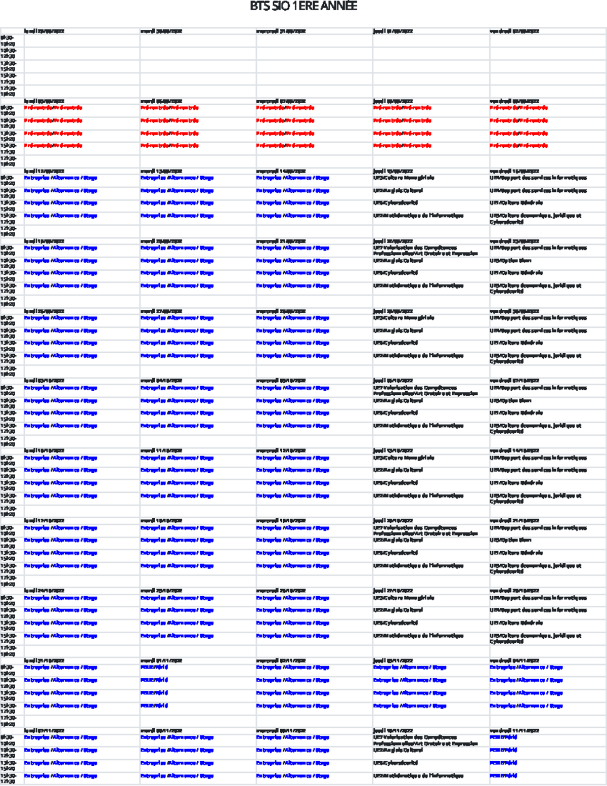 Planning BTS SIO 1 - sfsfsf - BTS SIO 1 ERE ANNÉE lundi 29/08/2022 ...