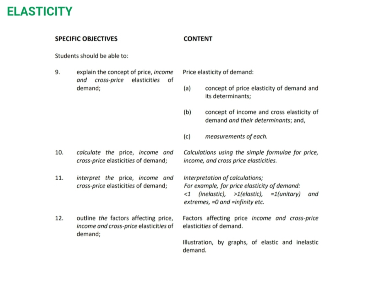 Elasticity - CSEC Economics - Studocu