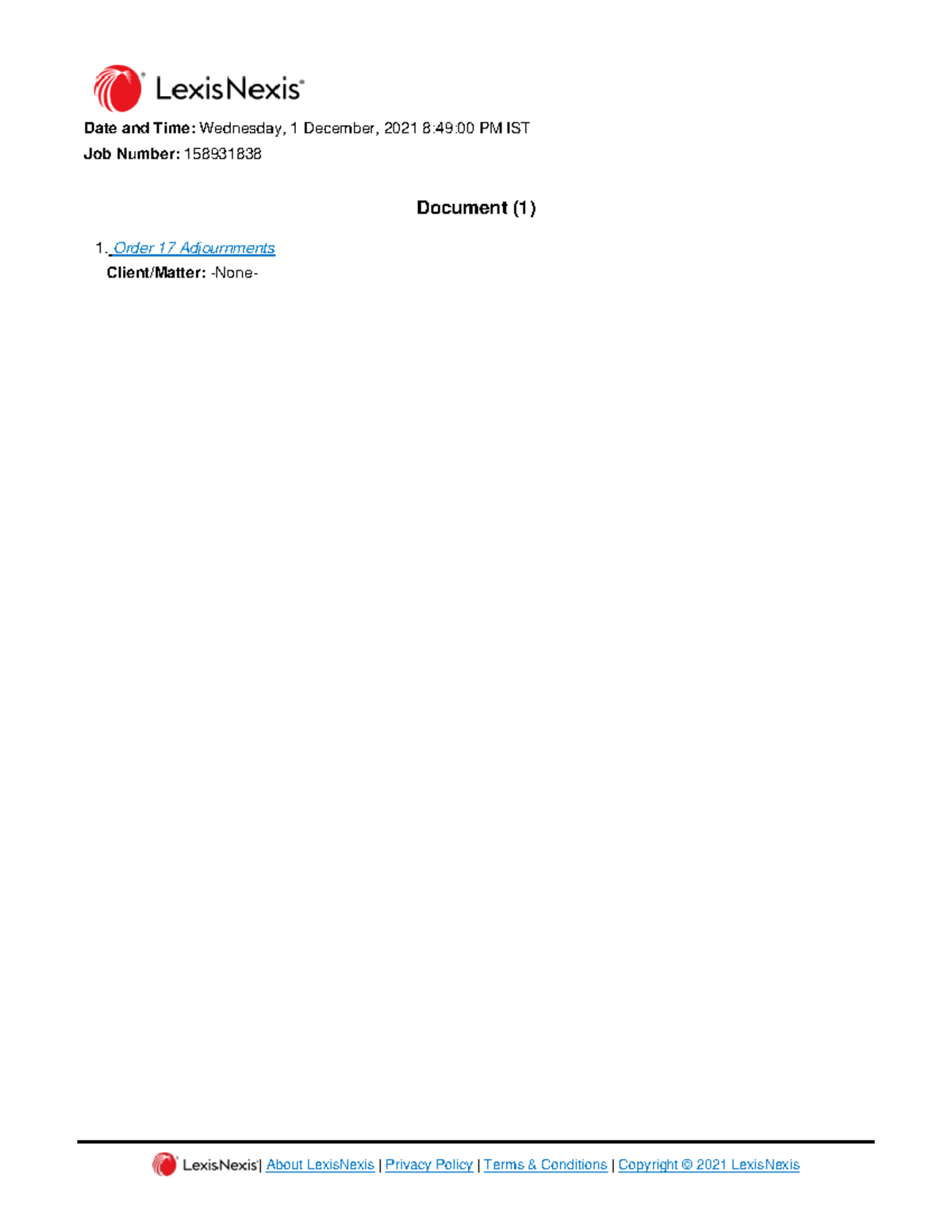 Order 17 Adjournments - CPC by Mulla - | About LexisNexis | Privacy ...