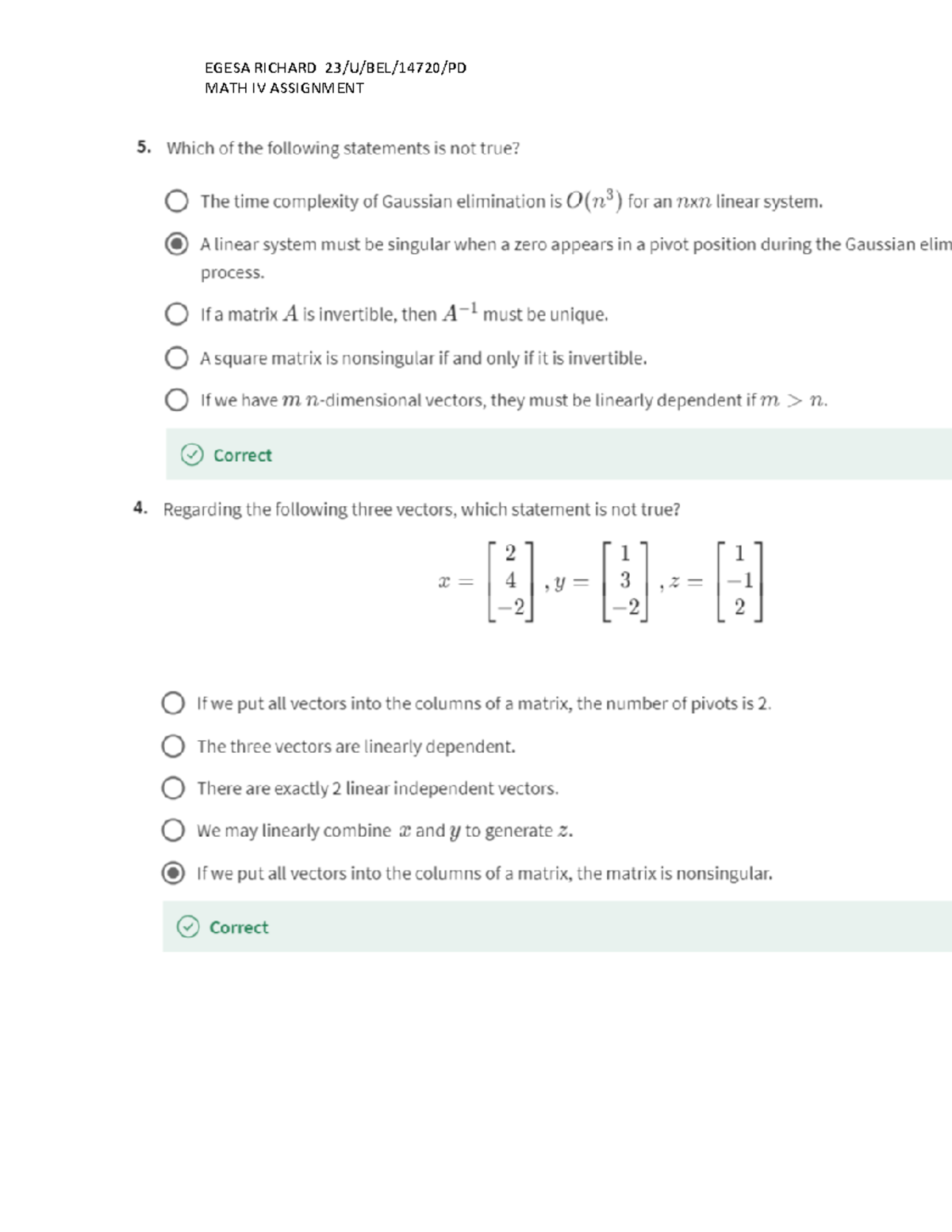 MATH Assignment - Electrical and electronics engineering - MATH IV ...
