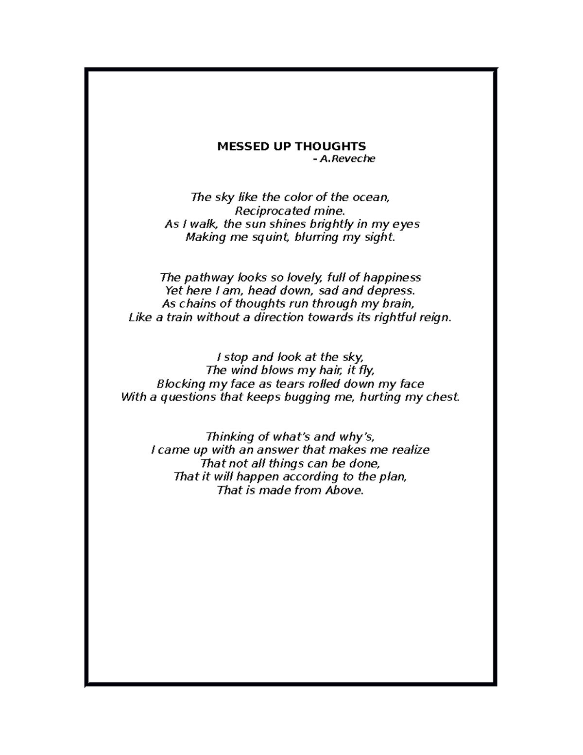 POEM (Short Poems): Emerged from my Experiences - MESSED UP THOUGHTS ...