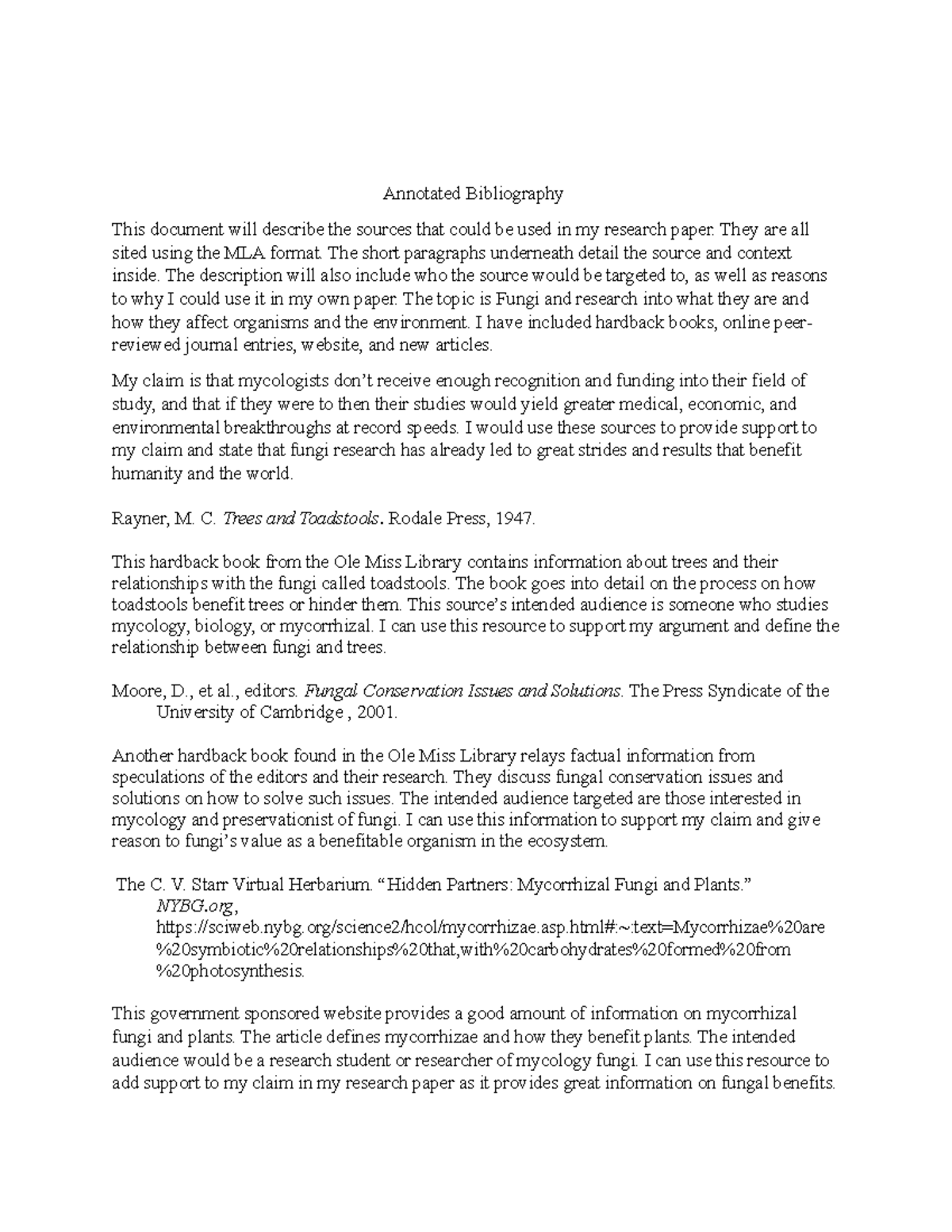 Annotated Bibliography - Annotated Bibliography This document will ...
